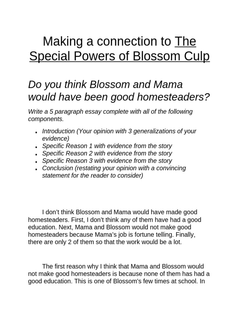 Making A Connection To The Special Powers of Blossom Culp-1 | PDF