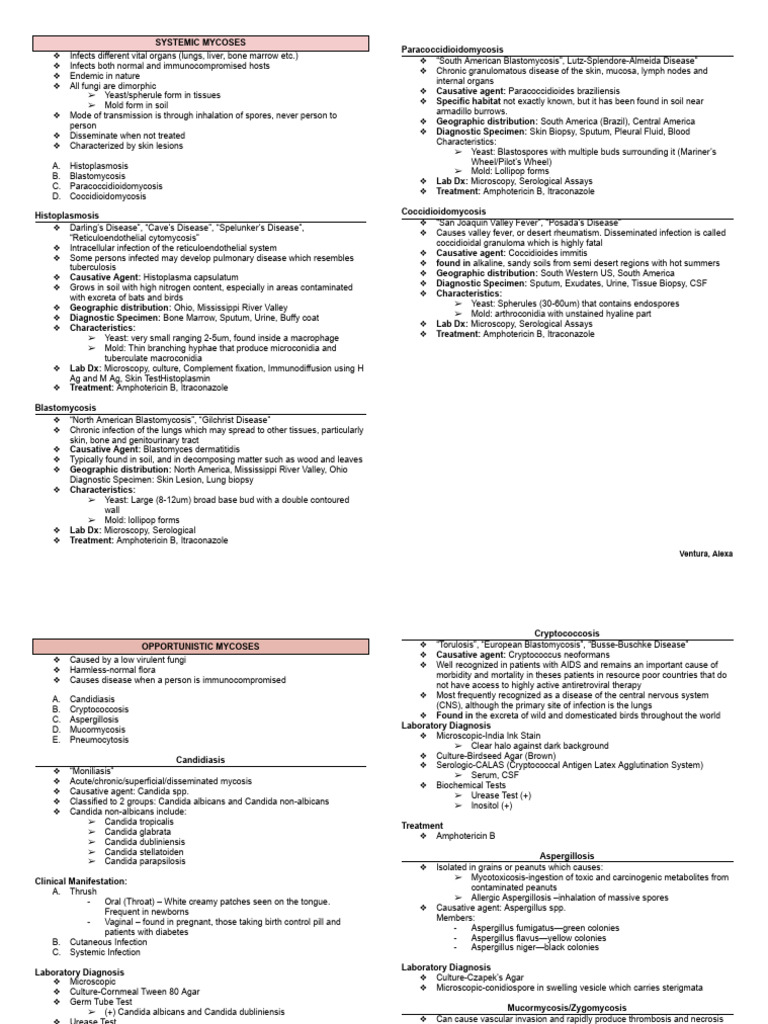 Systemic and Opportunistic Mycoses 3 | PDF | Candida (Fungus) | Candidiasis