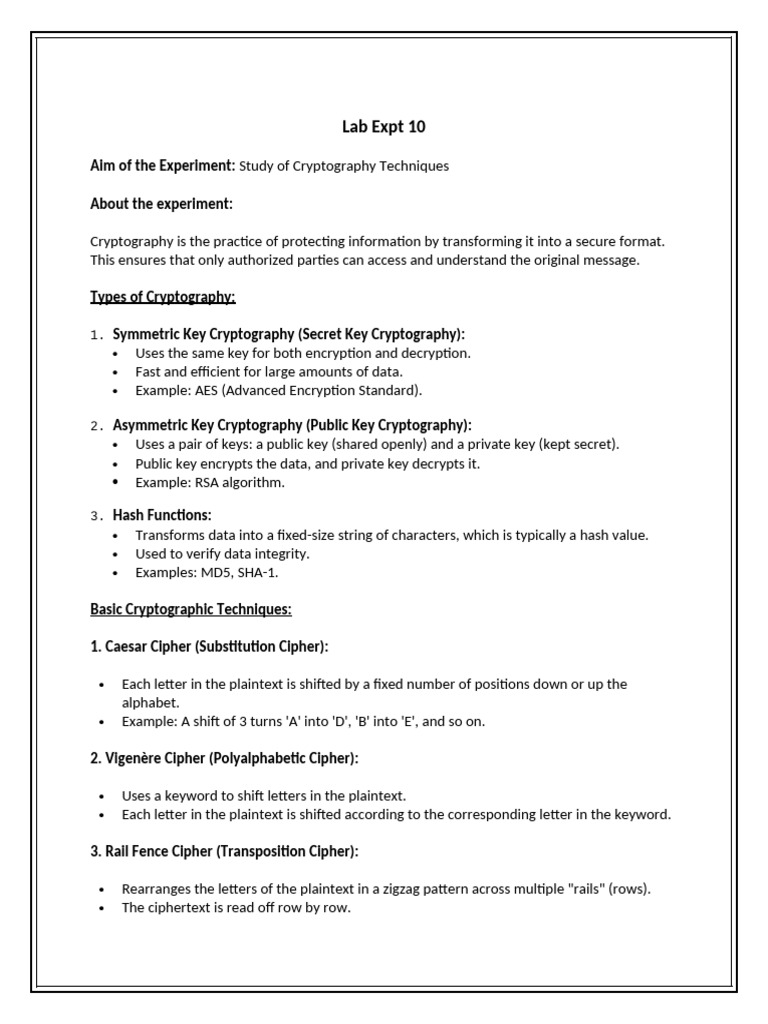 Study of Cryptography Techniques | PDF | Cryptography | Key (Cryptography)