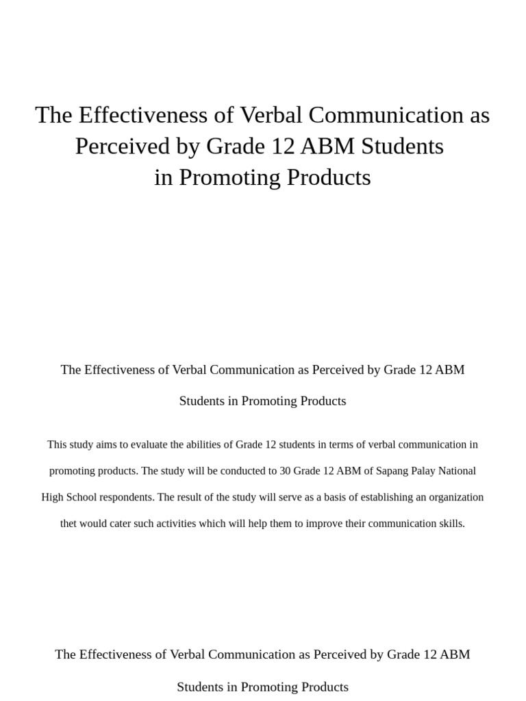 Verbal Communication | PDF