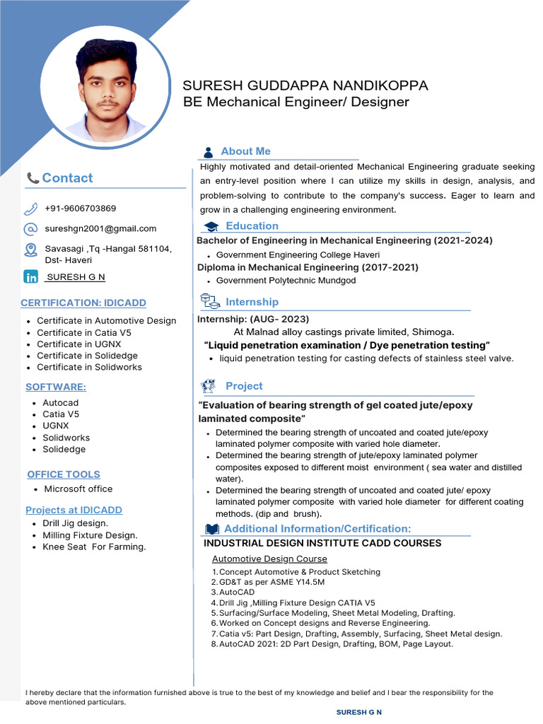@suresh Resume With Portfolio | PDF | Mechanical Engineering ...