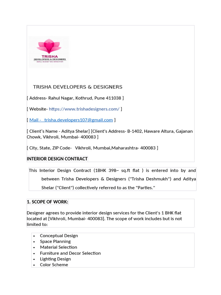 Agreement with Aditya shelar , VIKhroli, Mumbai. | PDF | Justice | Crime & Violence