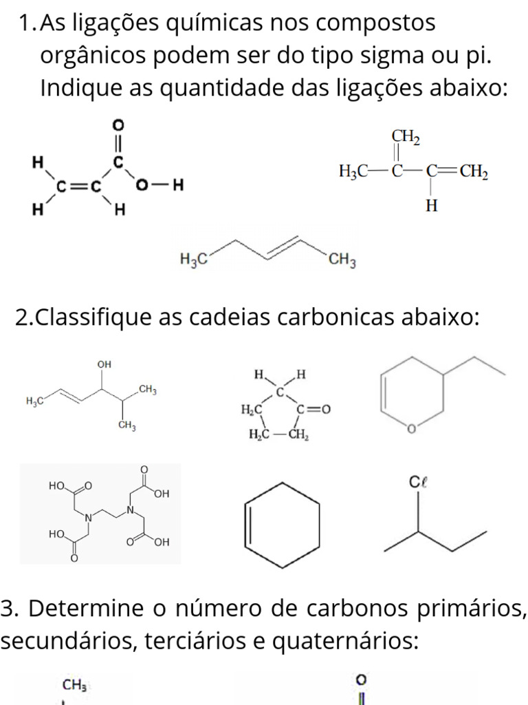 Ligações Sigma e Pi em Compostos Orgânicos | PDF