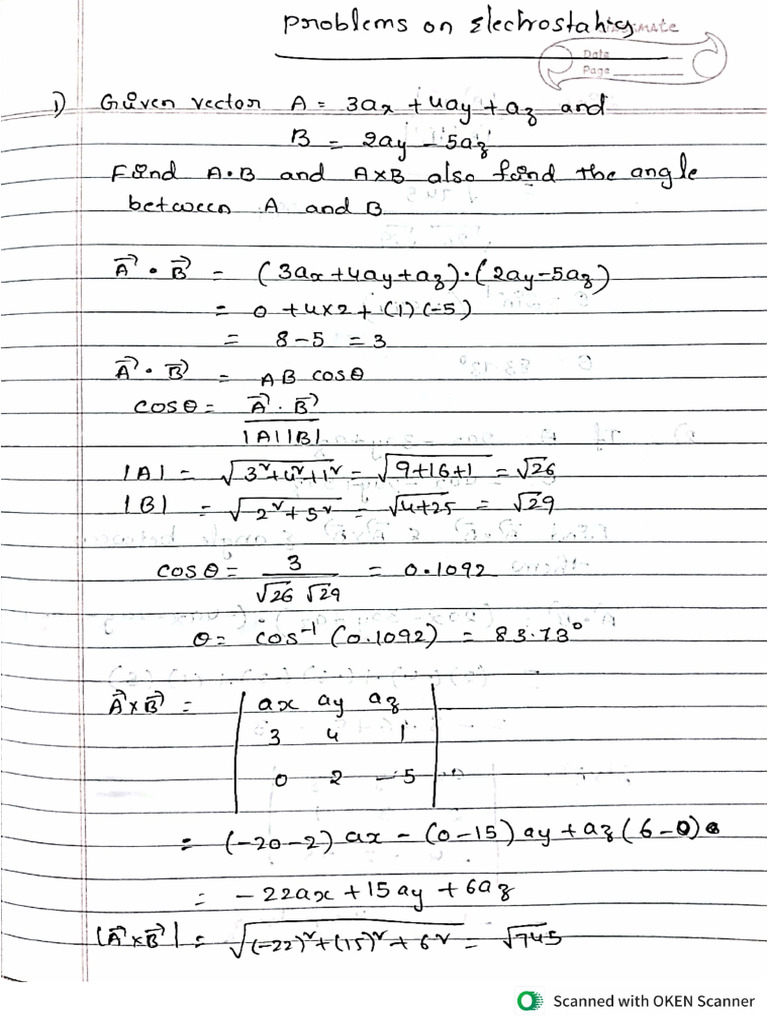 Problems On Electrostatics | PDF