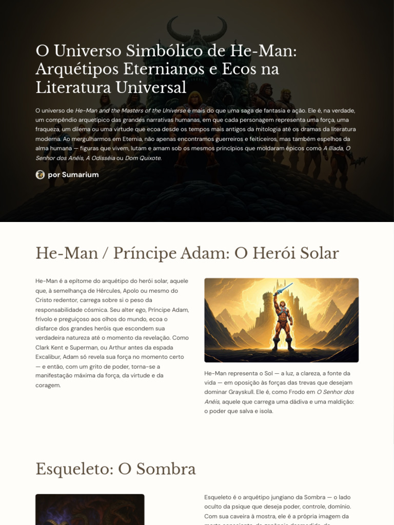 O Universo Simbolico de He Man Arquetipos Eternianos e Ecos Na ...