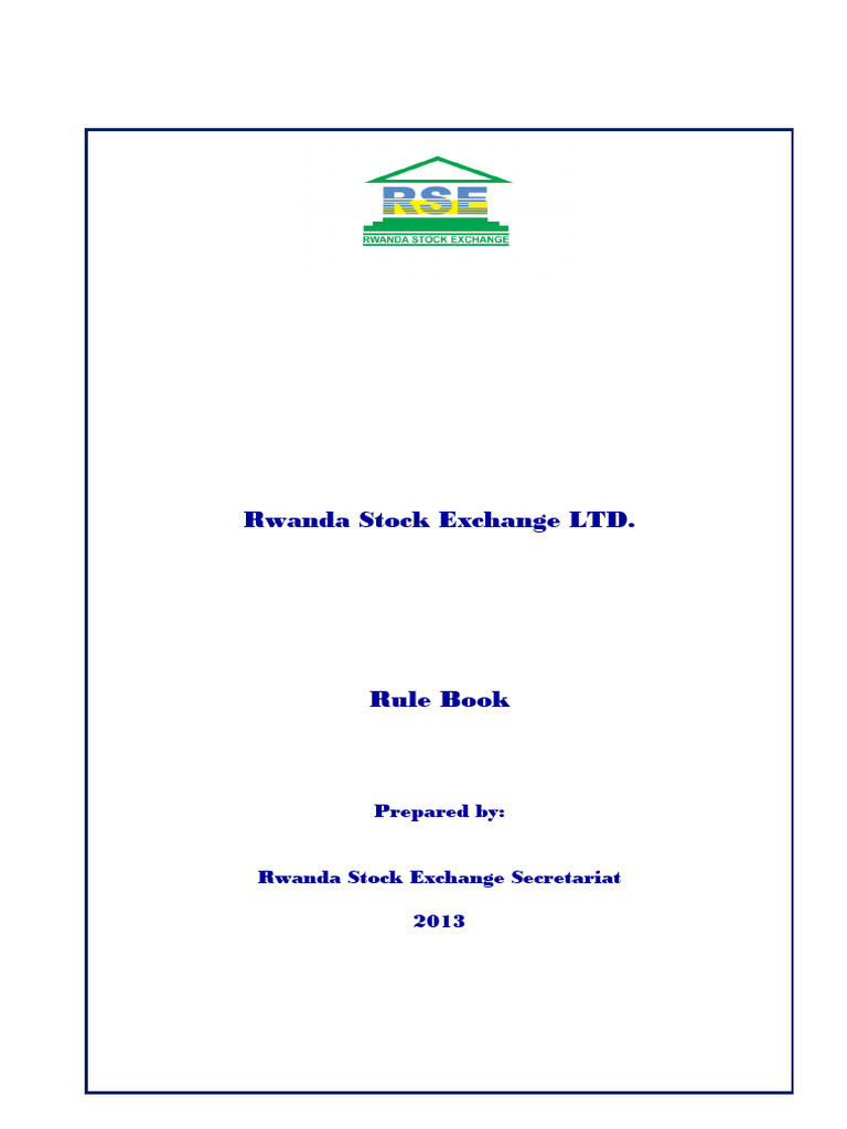 Rse Rule Book | PDF | Securities (Finance) | Clearing (Finance)