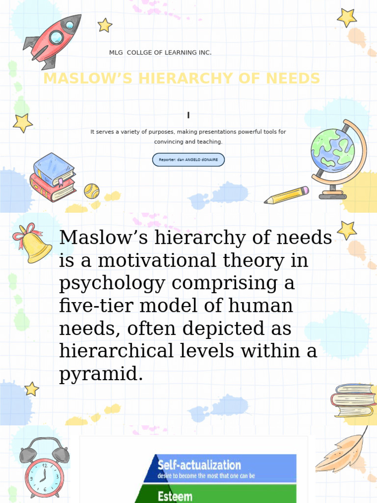 Maslow's Hierarchy of Needs-DONAIRE | PDF | Behavior Modification ...