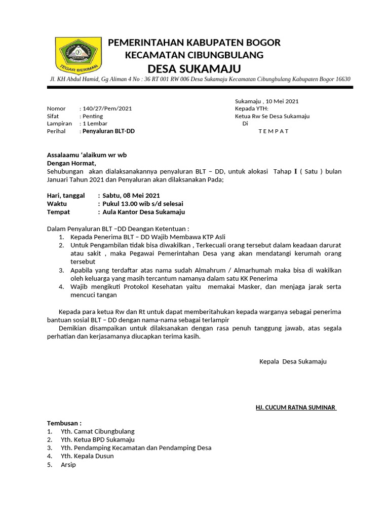 Undangan Peserta Musyawrah Pemilihan BPD | PDF