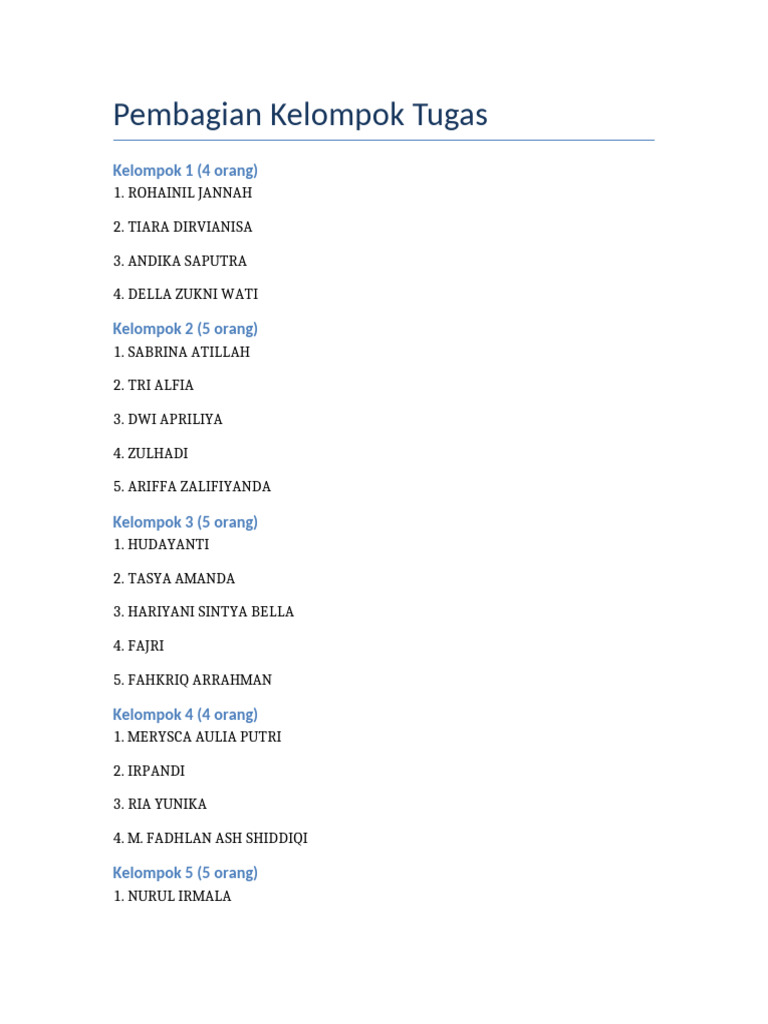 Pembagian_Kelompok_Tugas | PDF