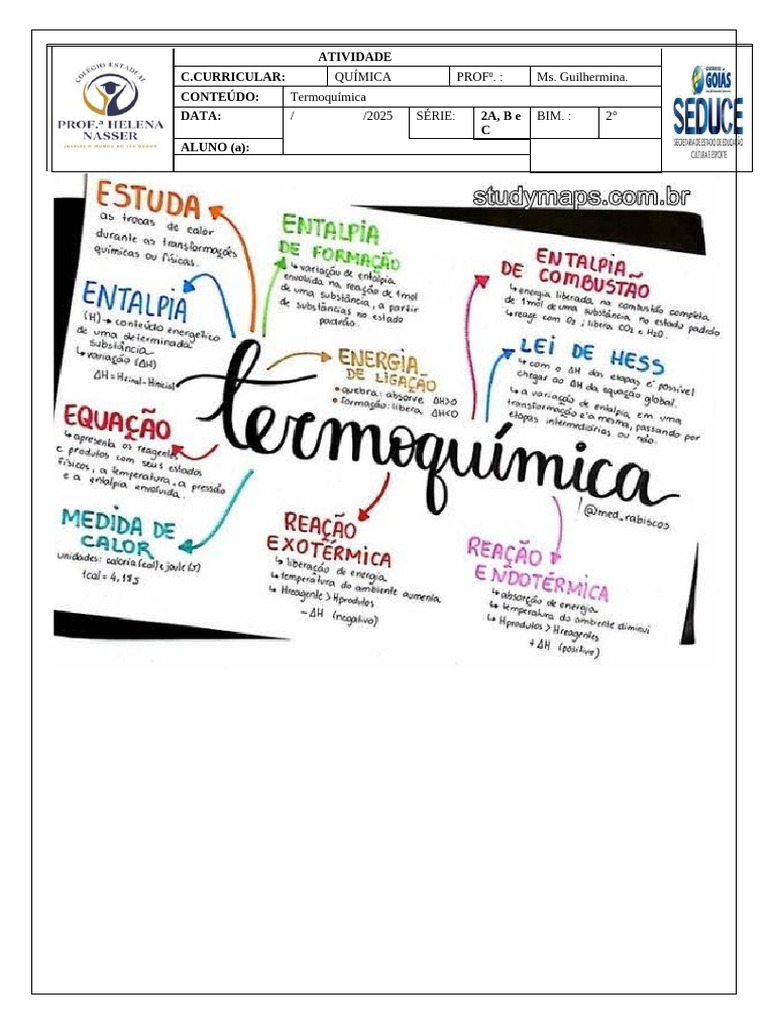 2 Ano 2 BIMES TERMOQUIMICA EXERCICIOS | PDF | Entalpia | Reações químicas