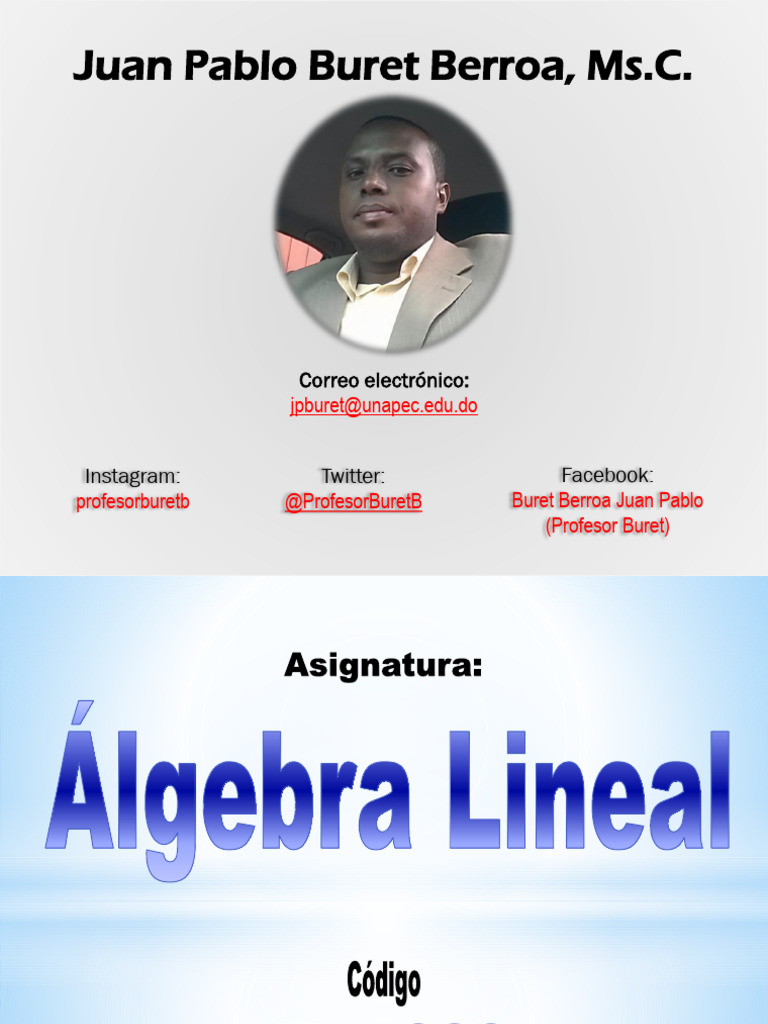 Algebra Lineal MAT-222 (M-A) U-1-S-1 (Algebra de Matrices I) 2023-2-1 | PDF | Matriz ...