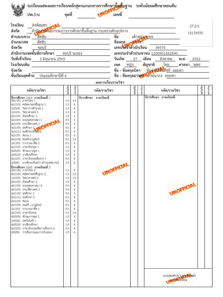 ปพ.1 2565 2 39575 | PDF