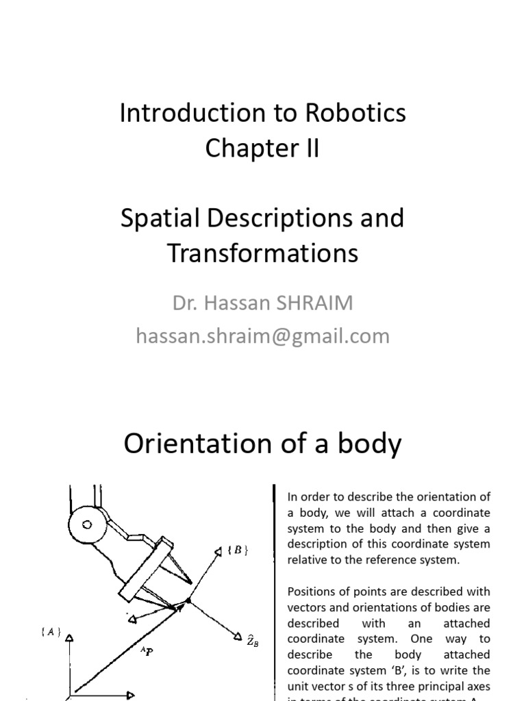 Introduction Torobotics - Chapter3 | PDF | Euclidean Vector | Rotation