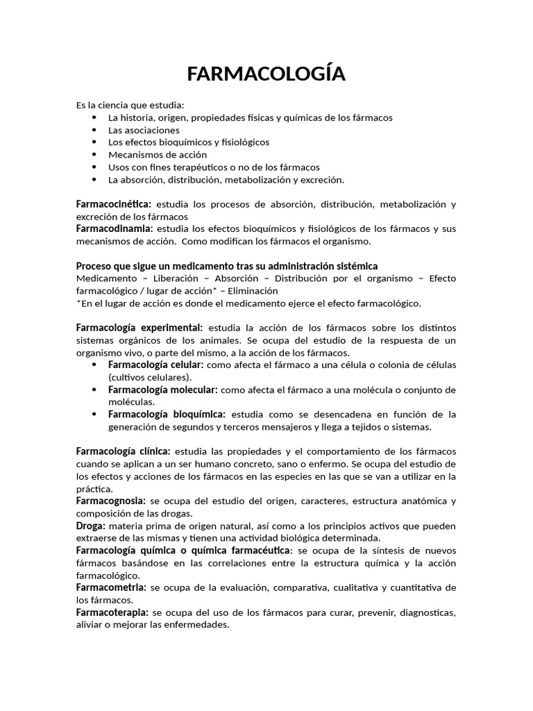 Tema 1 Farma | PDF | Farmacología | Medicamentos con receta