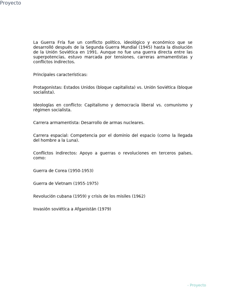 Actividad de Guerra Fria Introduccion | PDF | Guerra Fría | Unión Soviética