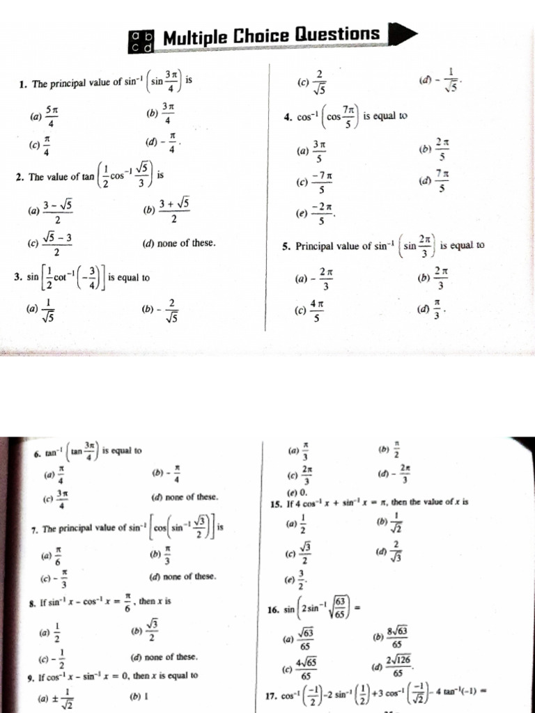 Inverse Trigonometric Functions | PDF
