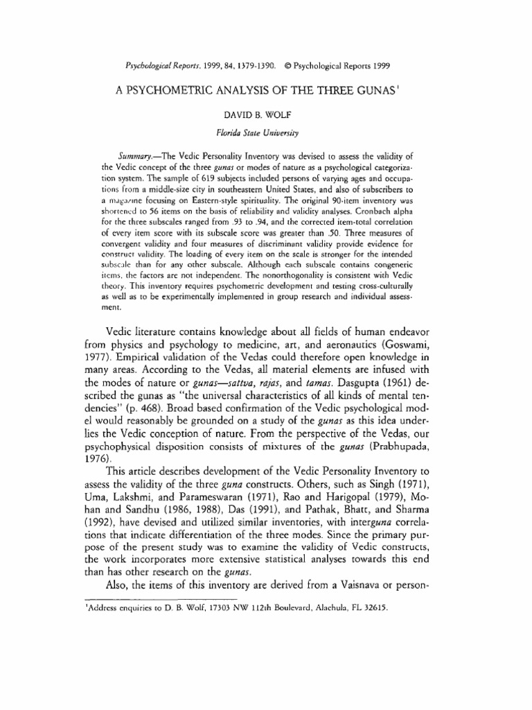 Wolf1999 VPI | PDF | Validity (Statistics) | Cronbach's Alpha