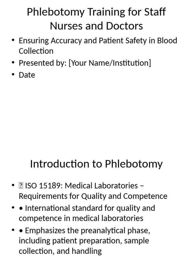 Phlebotomy Training Presentation Updated | PDF | Medical Specialties ...