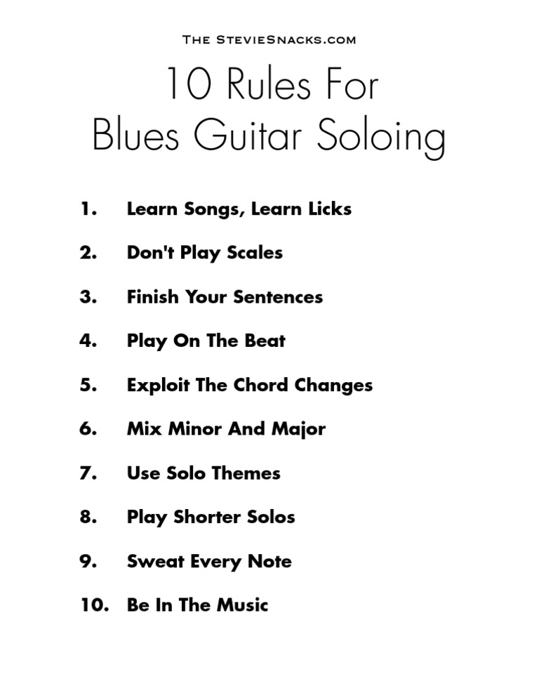 Rules For Blues Guitar Soloing | PDF
