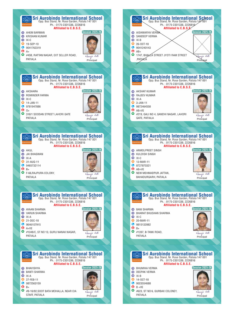 Aurobindo ID (2025-26) Junior - Class 9th (FINAL) | PDF | Punjab