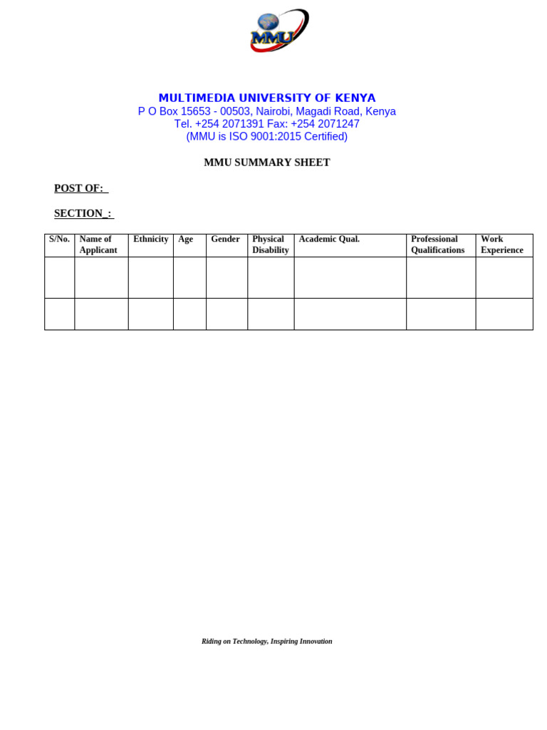 Summary Sheet | PDF
