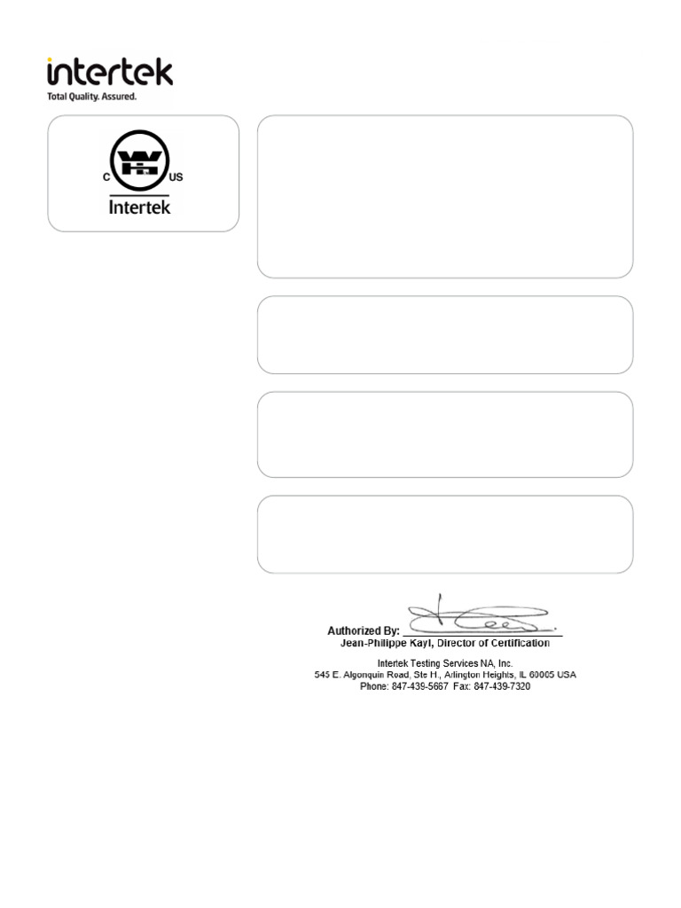 Intertek Fire Door Compliance Certificate | PDF