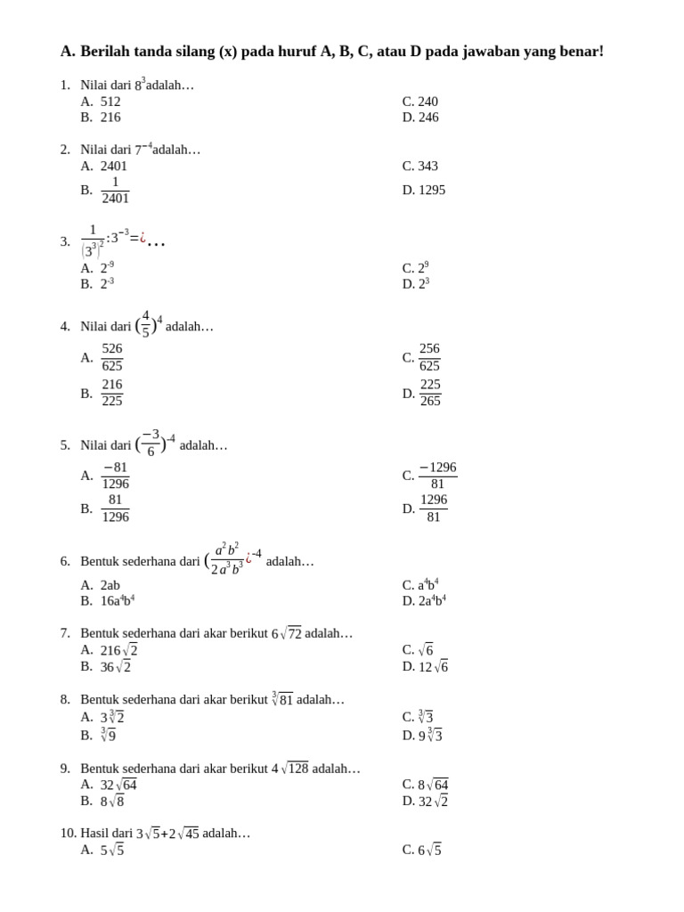 Soal PAS IX MTK 2023 | PDF