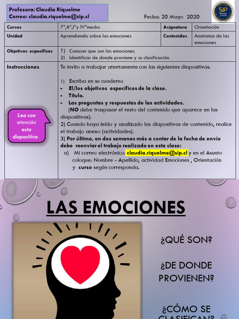 Clase Aprendiendo Sobre Las Emociones | PDF | Las emociones | Conceptos ...