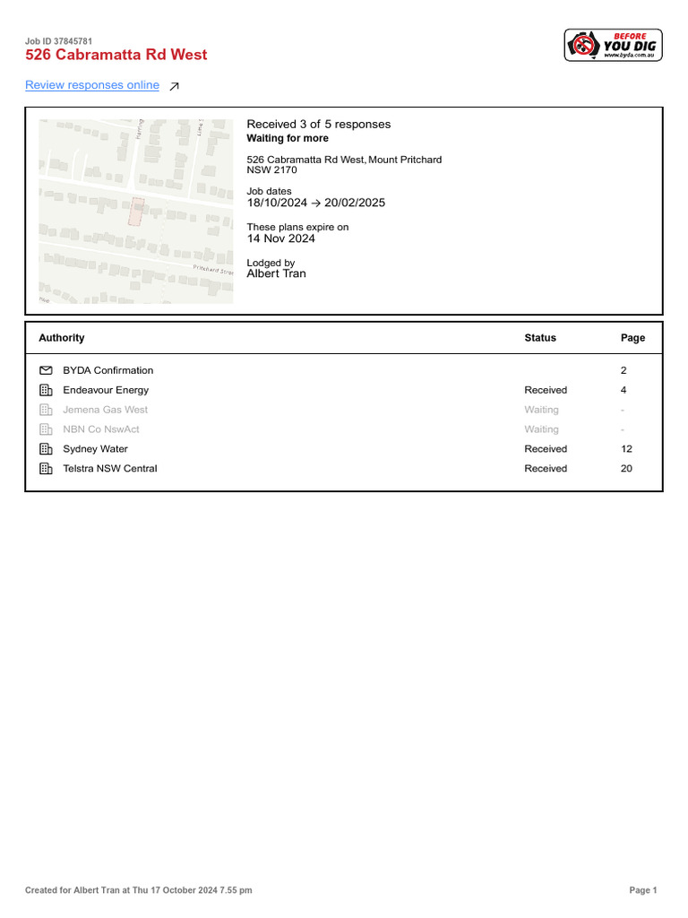 BYDA Responses - Enquiry 37845781 6 | PDF