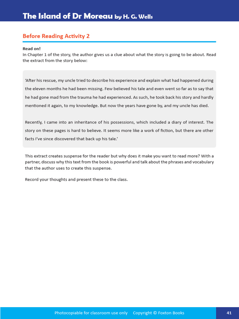 Before Reading Activity 1 | PDF