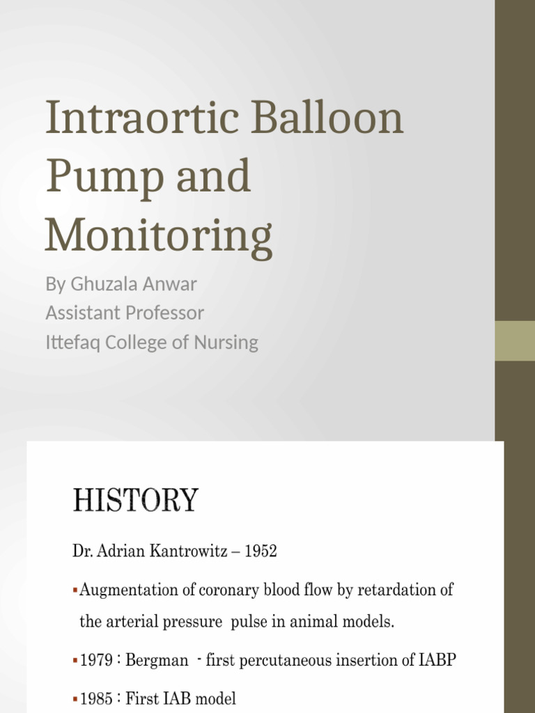 Intraortic Balloon Pump and Monitoring | PDF