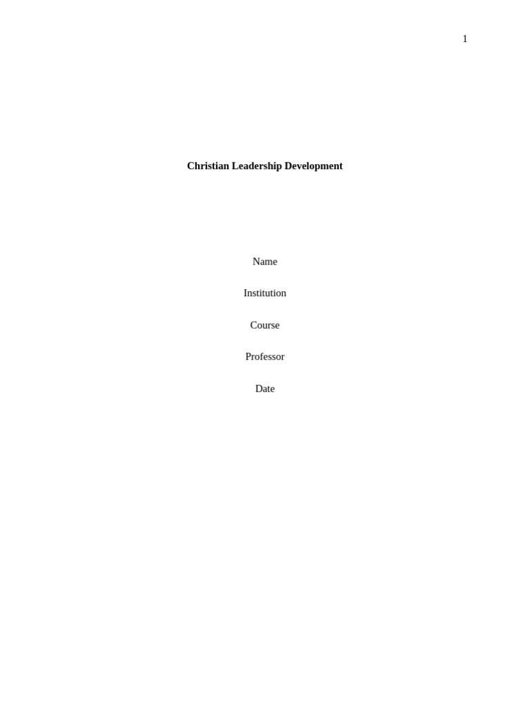 Christian Leadership Development | PDF | Leadership | Communication