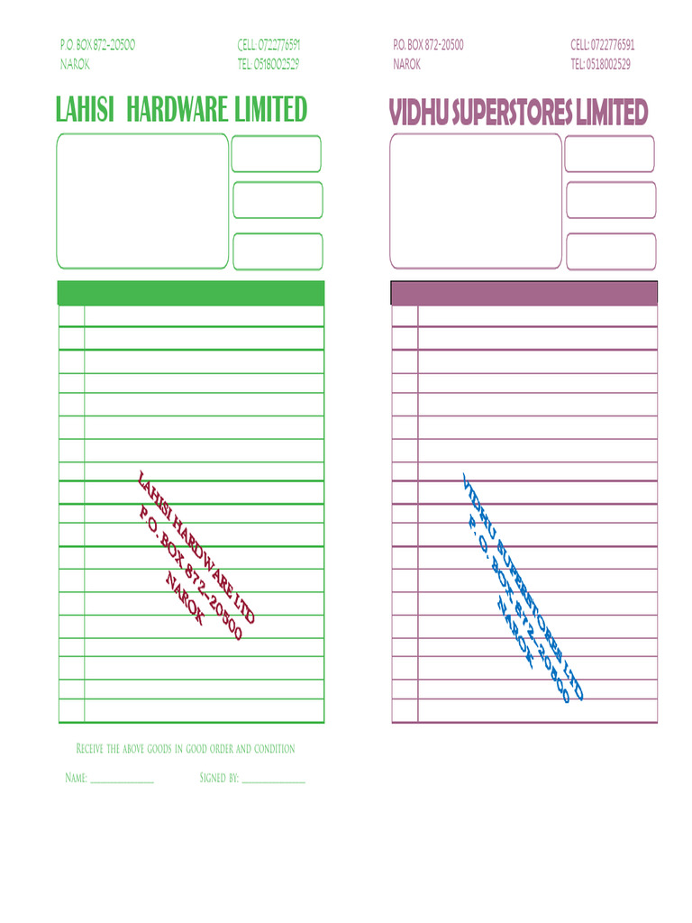 Delivery Receipt Template for Businesses | PDF