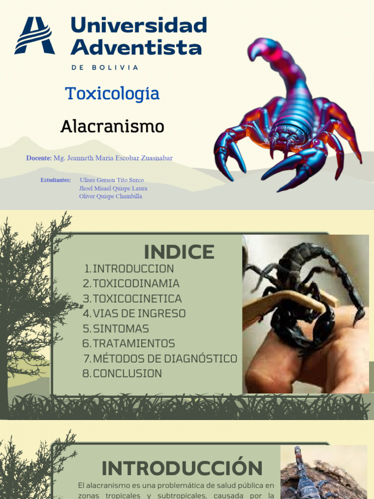 Alacranismo: Síntomas y Tratamiento | PDF | Veneno | Toxina