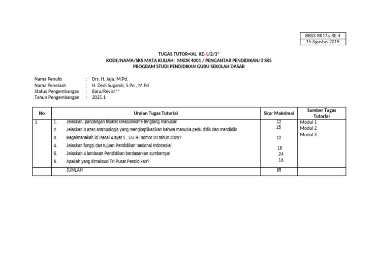Ttm 1 Pengantar Pendidikan | PDF