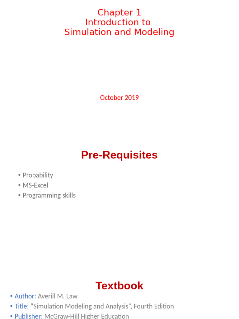 Chapter-1 Introduction to Simulation | PDF | Probability Distribution | Simulation