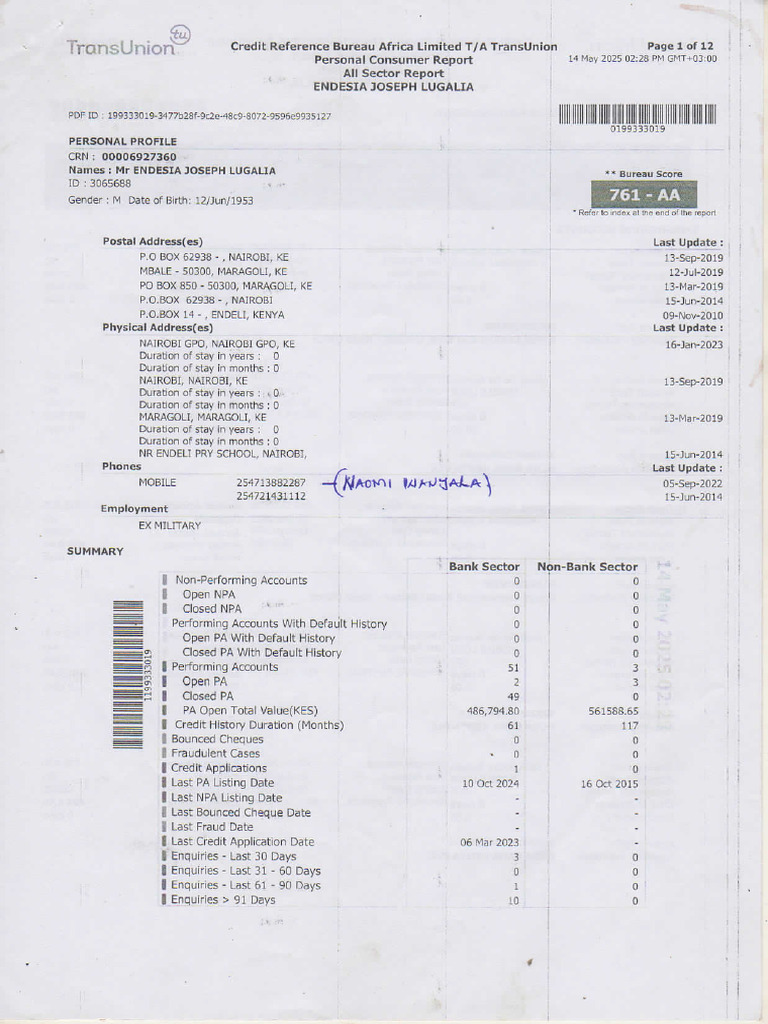 ENDESIA JOSEPH LUGALIA CRB REPORT026 | PDF