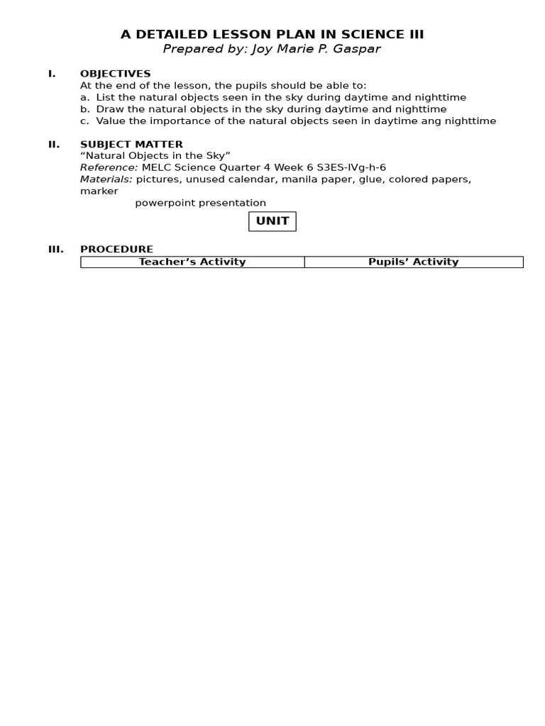 GRADE 3 SCIENCE Natural Objects in The Sky | PDF | Sky | Night