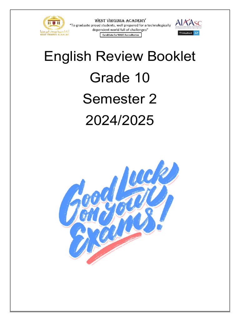 Review Booklet Semester 2 Answer Key | PDF | Mentorship