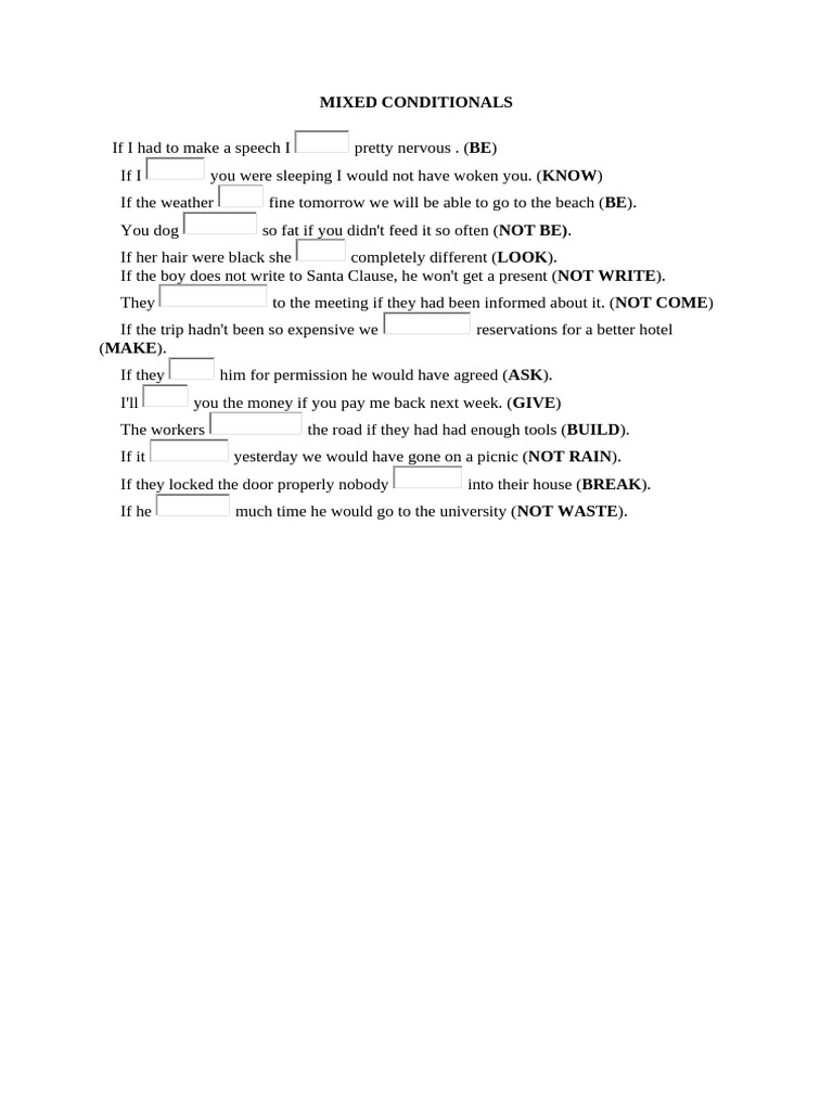 Mixed Conditionals | PDF