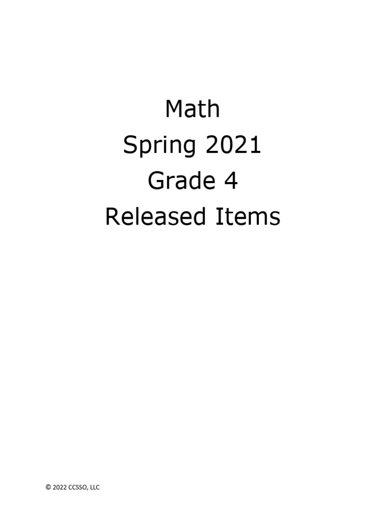 Grade 4 Math Item Set 2021 | PDF