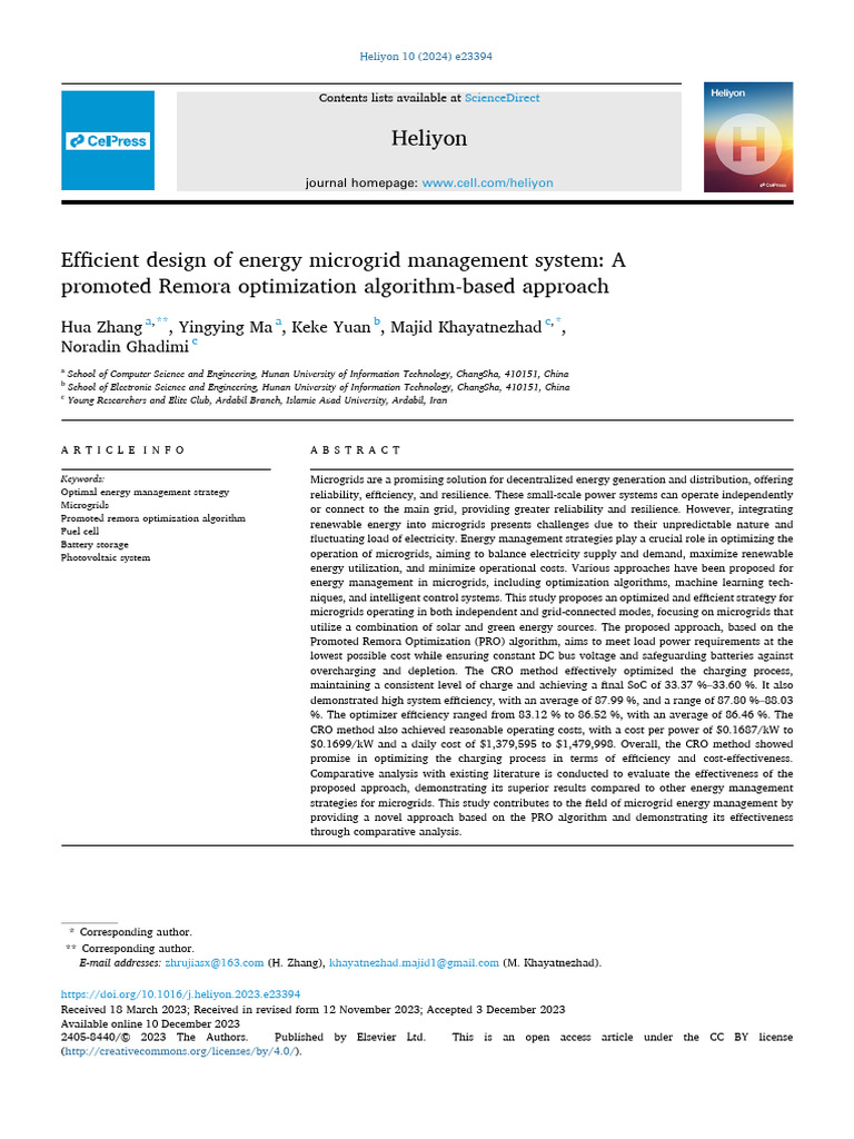 Efficient Design of Energy Microgrid Management System | PDF | Distributed Generation ...