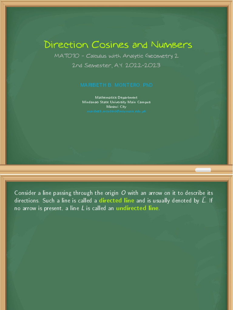 2.2 - Direction Cosines and Numbers | PDF | Classical Geometry ...