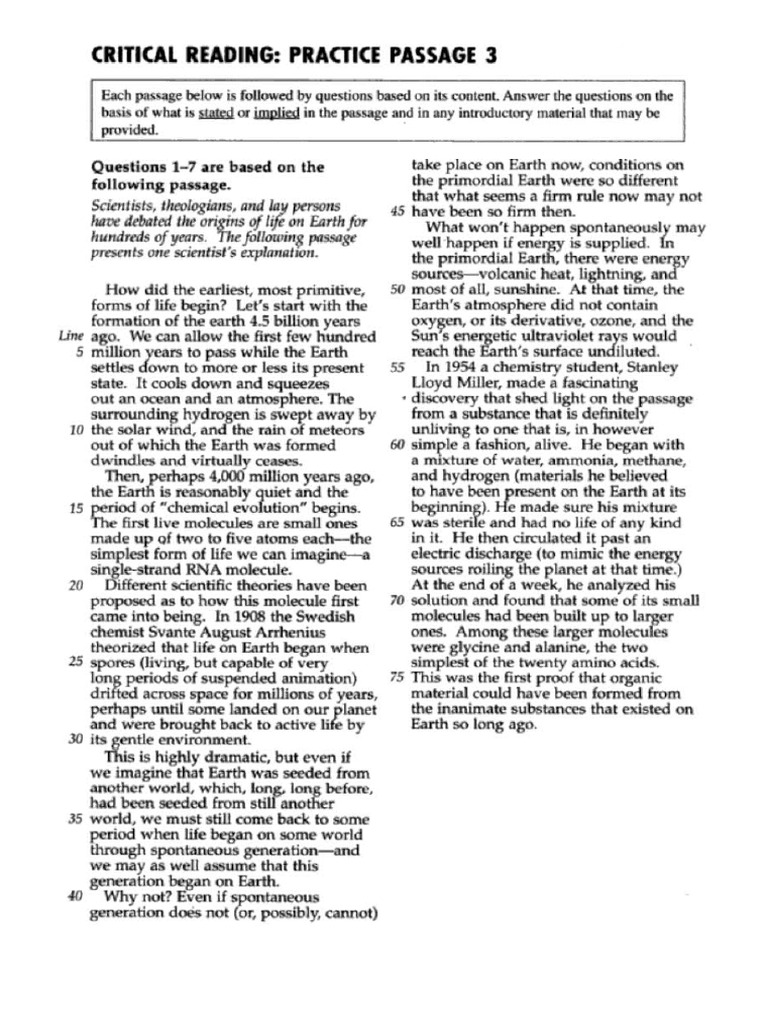 Reading Comprehension - Life On Earth (With Words) | PDF