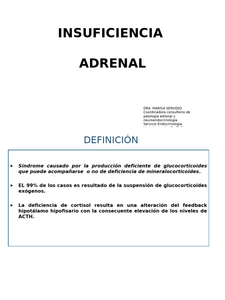 Insuficiencia Suprarrenal o Enfermedad de Addison | PDF | Hormona ...