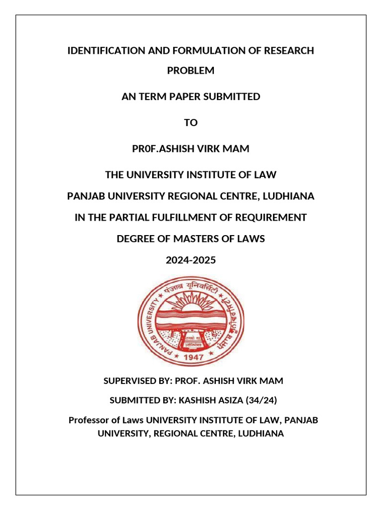 Formulation of Reserach Problem | PDF | Thesis | Knowledge