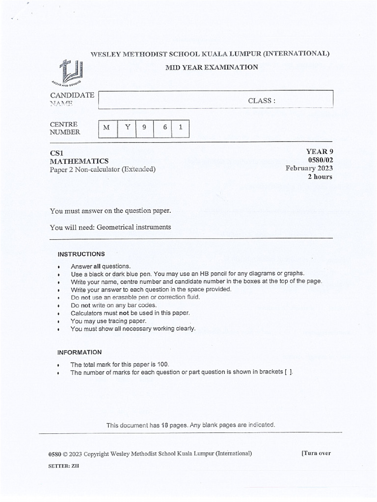 2023 Y9 P2 Mye | PDF