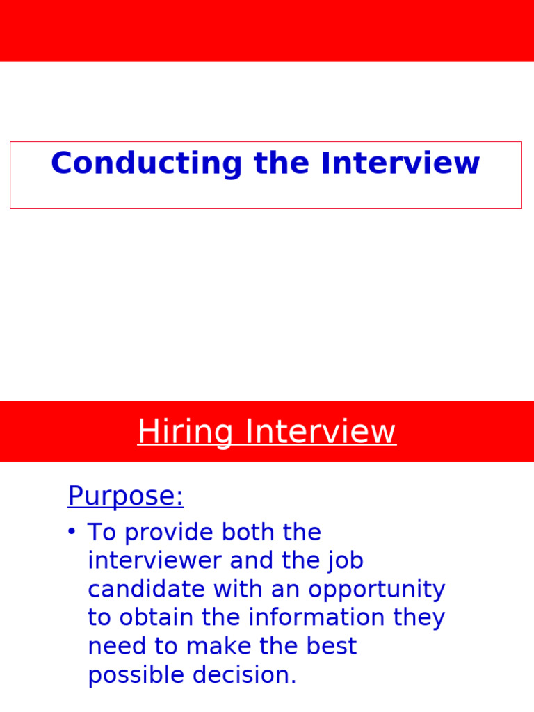 Conducting The Interview | PDF | Cognition | Behavioural Sciences