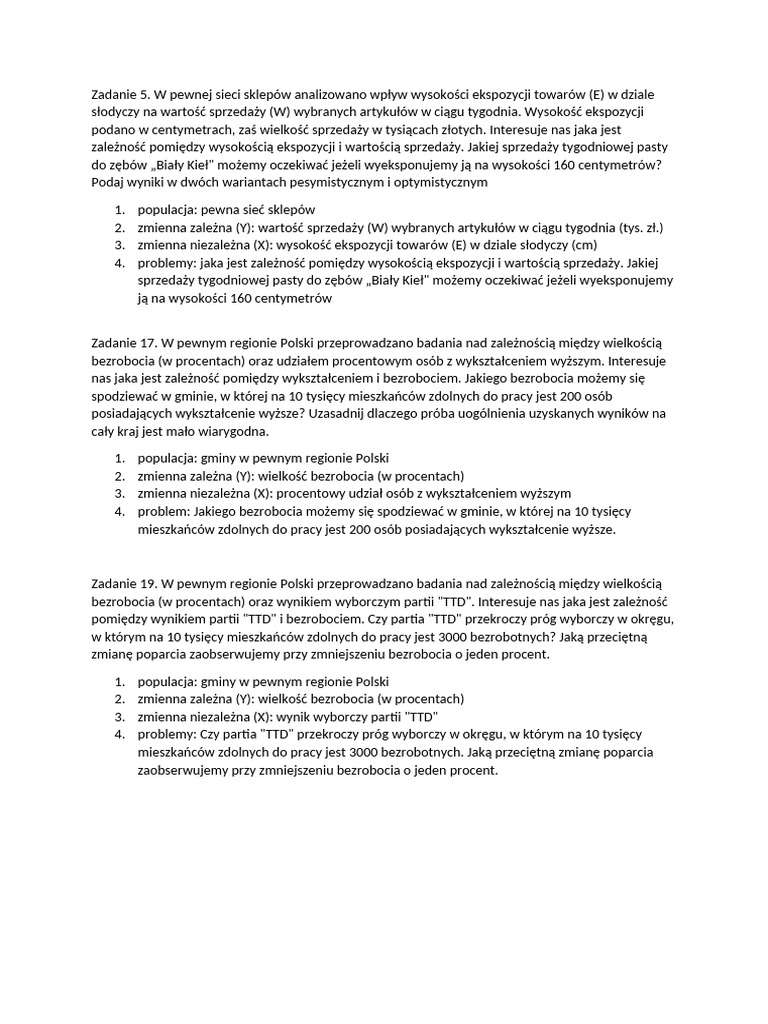 zadanie domowe 1 ekonometria | PDF