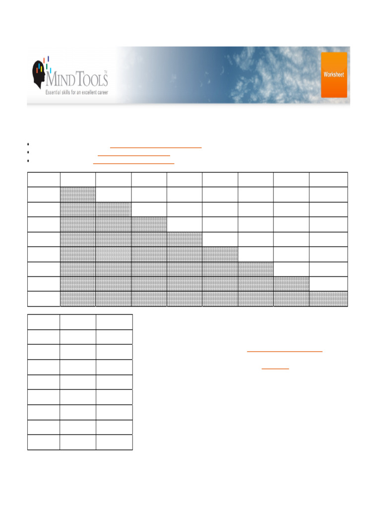 Paired Comparison Worksheet | PDF
